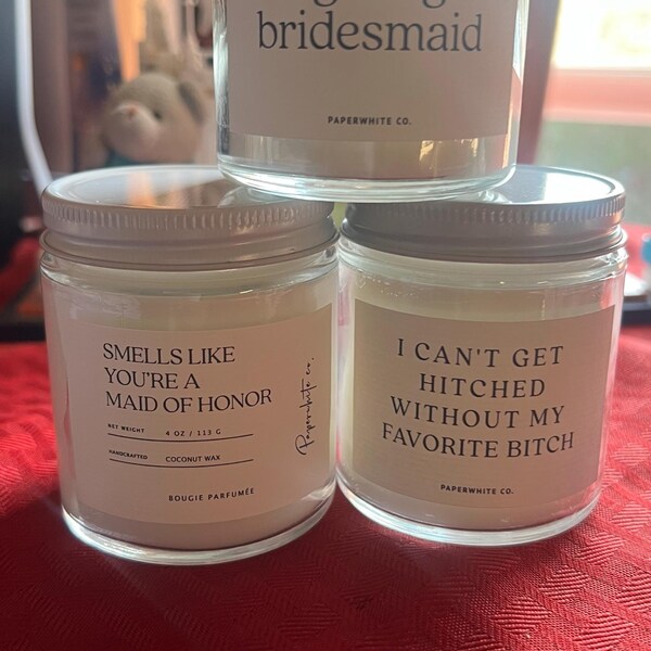 Maid of Honor Proposal Candle, Smells Like You're A MOH, Custom Wedding ...