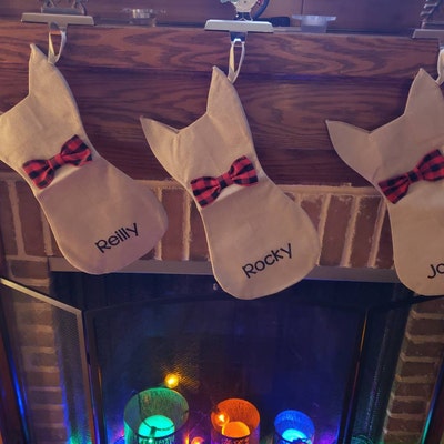 Pet Stockings, Personalized Buffalo Plaid Cat Stocking or Dog Stocking ...