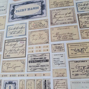 Artifact Labels 2 PDF Collage Sheet Download - Etsy