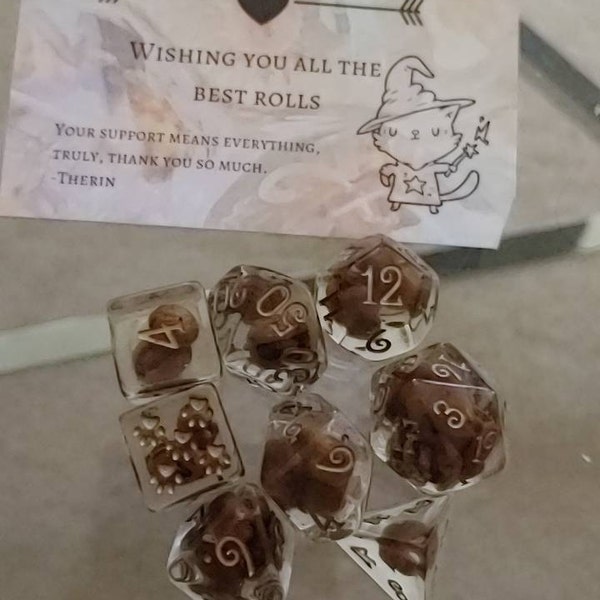 Coffee Bean Dnd Dice Set: Real Coffee, Copper Font - Etsy