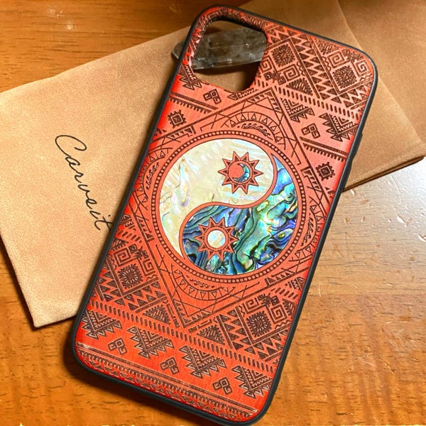 Tai Chi Case, Wood iPhone 16 Pro Max 15 Pro 14 13 12 11 Case, Samsung ...