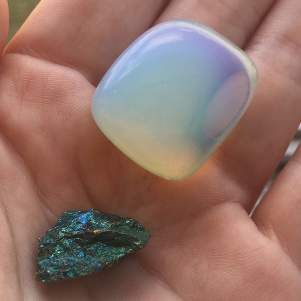 OPALITE Tumbled Stone, Man Made Opal Glass Crystal 1 Large #OP01 - Etsy