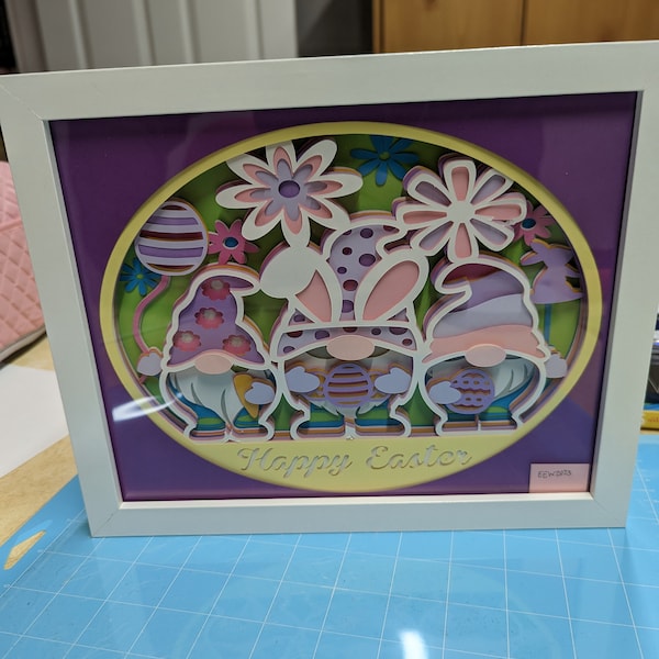 3d Easter Gnomes Shadow Box Svg Easter Shadow Box Svg 3d Layered Svg 3d ...