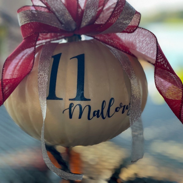 Personalized Pumpkin Vinyl Decal, Monogram and Name , Pumpkin Decor ...