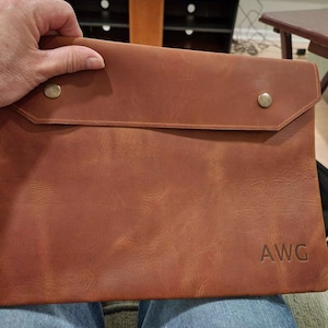 Leather Document Holder, Leather Paper Portfolio, A4 Document Organizer ...