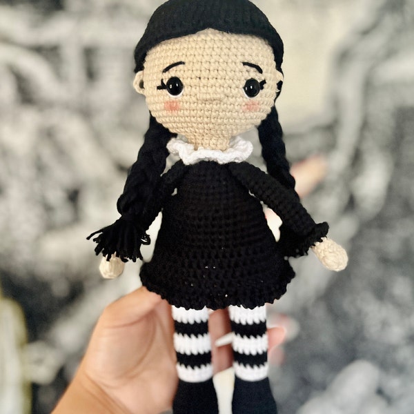 Crochet Pattern Merlina Wednesday Addams Amigurumi PDF Tutorial - Etsy