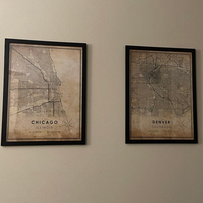 Chicago Vintage Map Print Chicago Map Illinois Map Art Chicago City ...