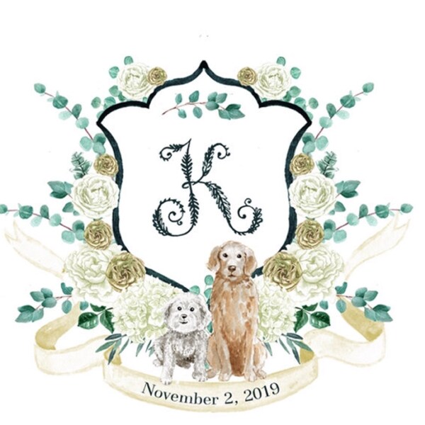 Bespoke Rich Floral Wedding Crest Baroque Inspired Crest Heraldry Rich ...