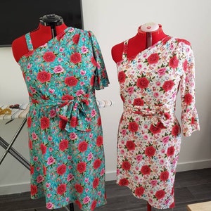 One Shoulder Mini Dress Pattern Video Tutorial Asymmetrical Dress ...