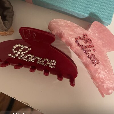 Personalized Hair Claw, Hair Clips, Hair Barrettes, Diamont Hair Claw ...