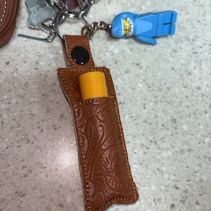 Lt. Blue Floral Embossed Inhaler Case Keychain,inhaler Holder Keychain ...