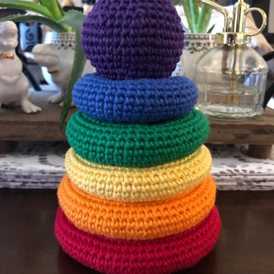Crochet Baby Toys Montessori Rainbow Stacking Rings Pattern Crochet ...