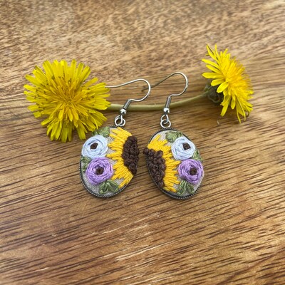 Heart Embroidery Pocket Mirror Kit Blank Compact Mirror for - Etsy