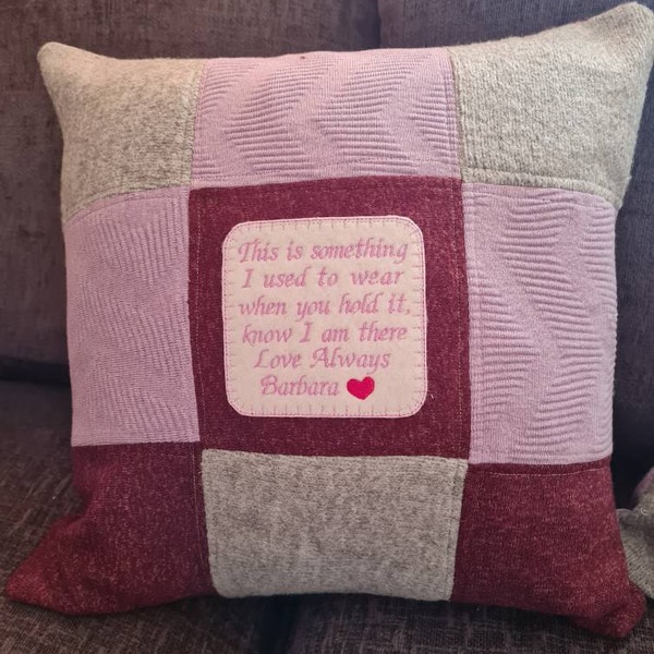 Personalised Memory Embroidery Patch for a Memory Pillow Cushion or ...