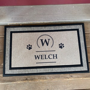 Single Initial Monogram Doormat, Classic Serif Style Letters 30x18 ...