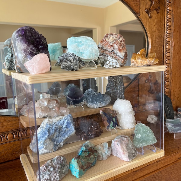 Acrylic Crystal Display Case: Mineral Storage & Organization - Etsy