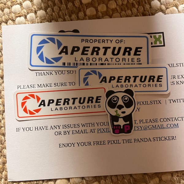 Property of Aperture Laboratories Sticker, Portal Sticker, Aperture ...