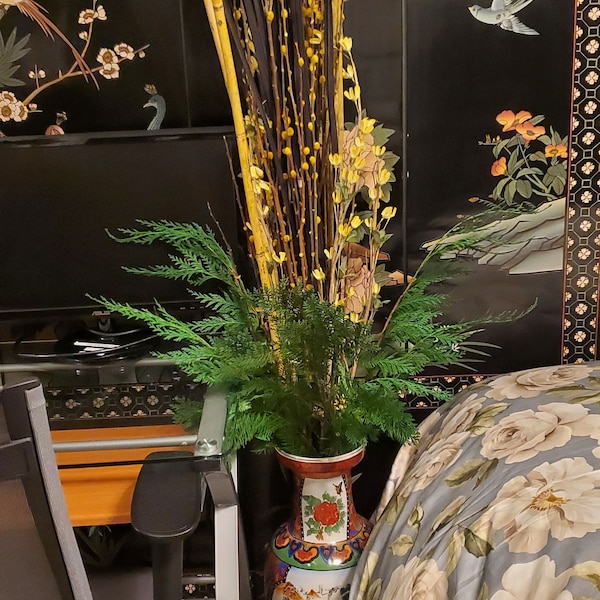 40" Black Cacho Palm Grass/branches/centerpiece Decor/ Winter ...