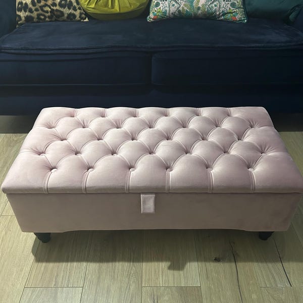Handmade Chesterfield High End Upholstered Footstool Footrest Ottoman ...