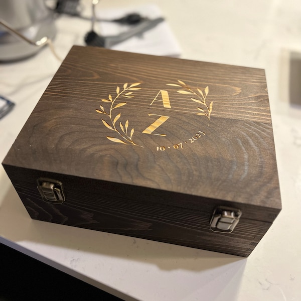 Personalized Wooden Gift Box, Engraved Name Box, Wooden Keepsake Box ...
