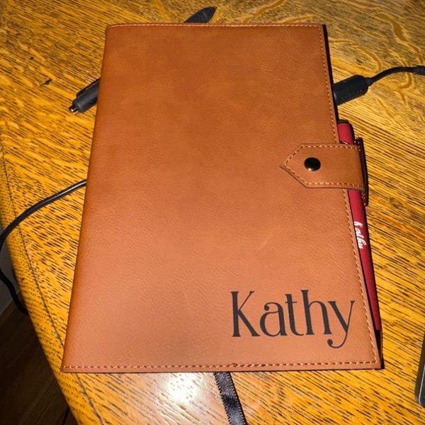 Custom Engraved Leather 3 Ring Binder Portfolio, Personalized Letter ...