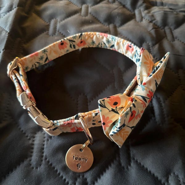 Dog Tag, Leather Tag, Silent ID Tag, Personalized Dog Tag, Small Dog ...