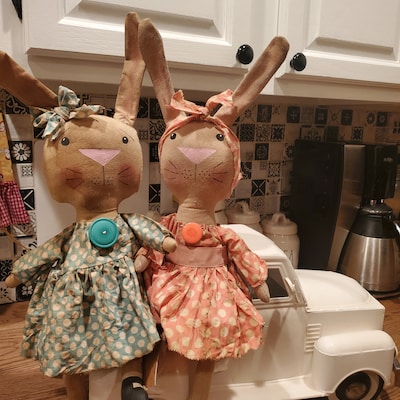 Renee Rabbit Epattern...primitive Country Craft Cloth Doll Digital ...