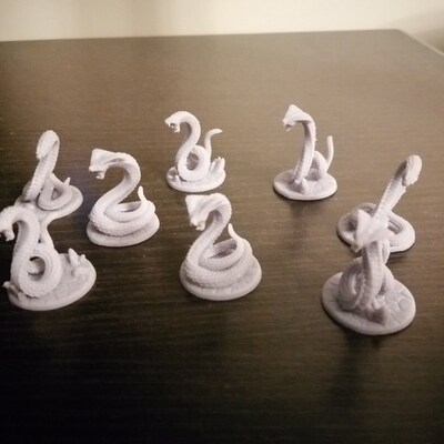 Four Giant Snake Miniatures for D&D, Dungeons and Dragons, Pathfinder ...