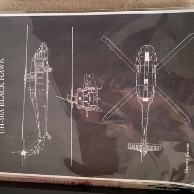 UH-60A Black Hawk Helicopter Print, Sikorsky UH-60A Helicopter ...