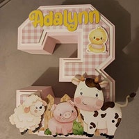 Farm Birthday Decorations, 3D Farm Number, Old Mcdonald Farm Birthday ...