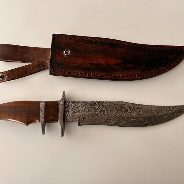 DAMASCUS HUNTING KNIFE, Custom Damascus Knife, Hand Forged, Damascus ...