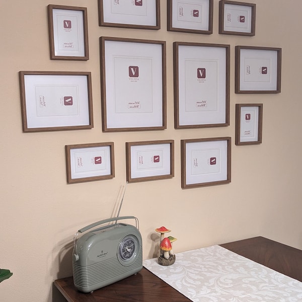 12 Piece Gallery Wall Frame Set "star"-rustic Photo Frame Set With Mat ...