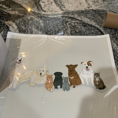 Sheepadoodle Illustration / Doodle Dog Drawing / Pet Lovers Gift / Life ...