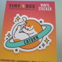 Cute Cosmic Cat Sticker caturn Outer Space Cat Laptop Sticker, Cat ...