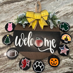 Front Door Decor Interchangeable Sign Interchangeable Holidays ...