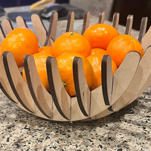 Fruit Bowl Laser Cut Plywood SVG DXF Decorative Dish Multiple Sizes ...