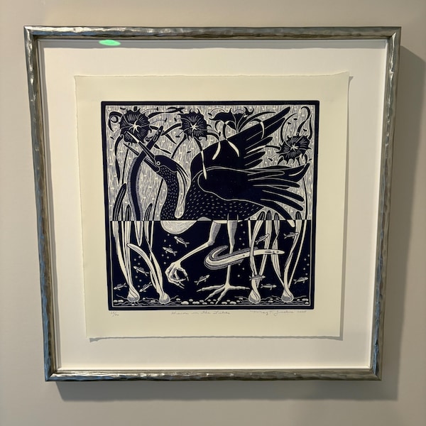 Osprey Linocut Print in Black, Water Bird Art, Bird Art , Linocut Art ...