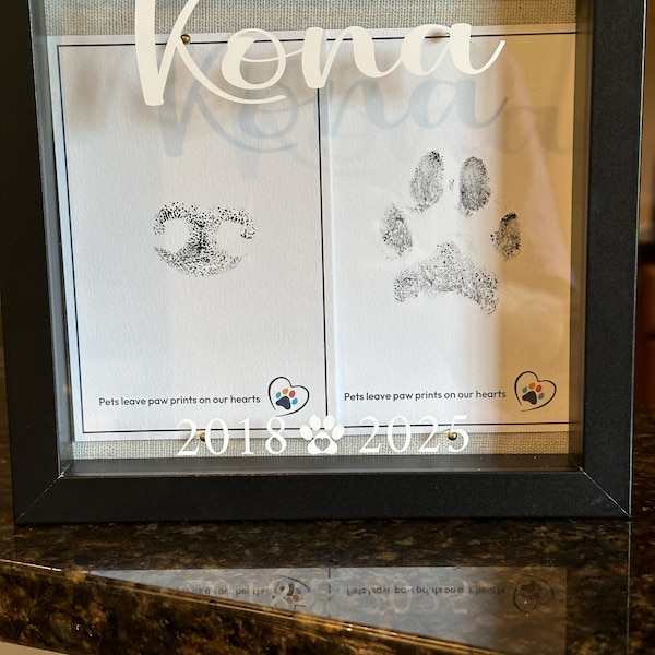 Pet Memorial Shadow Box Personalized Pet Memorial Sympathy Gift Dog Cat ...
