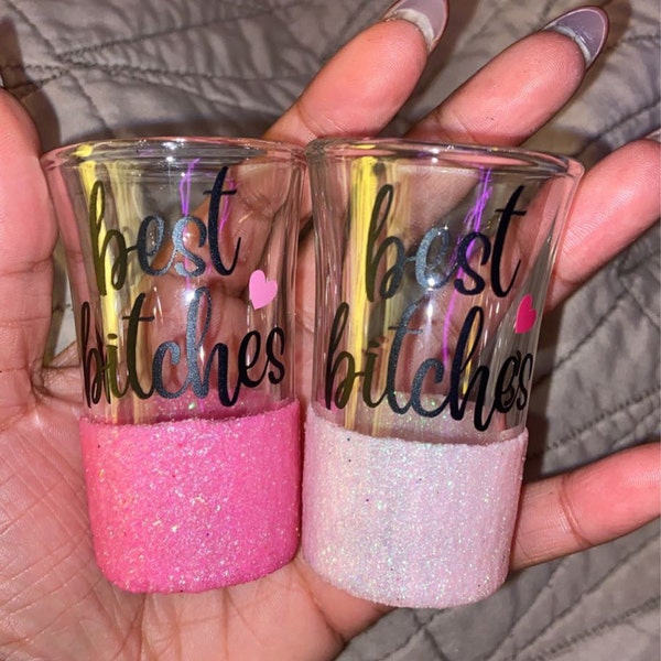 Best Friend Gift, Best Friends, Best Friend Shot Glass, Glitter Shot ...