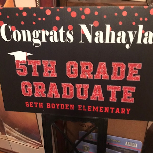 Elementary Graduation Yard Sign Middle School 2023 Graduate 12x18" Size ...