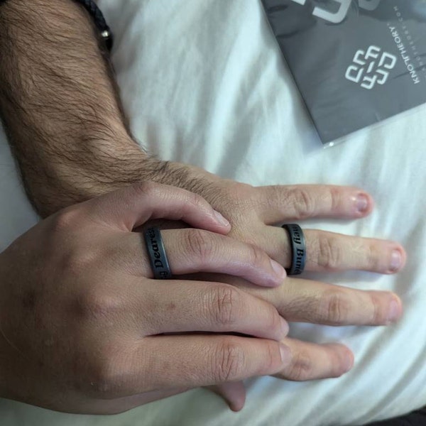 Custom Engraved Silicone Ring for Women Men, Cosmic Purple Silicone ...