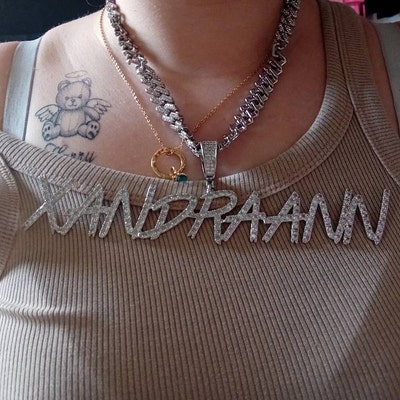 CUSTOM Your Name Letters Pendant With Stainless Steel Rope Chain,custom ...