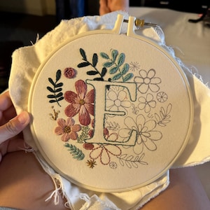 Alphabet Embroidery Pattern, Letter Hand Embroidery Pattern, DIY Hand ...