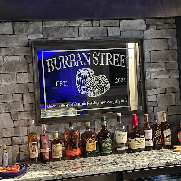 Custom Bar Mirror|large Mirror|personalized Bar Mirror|farmhouse Decor ...