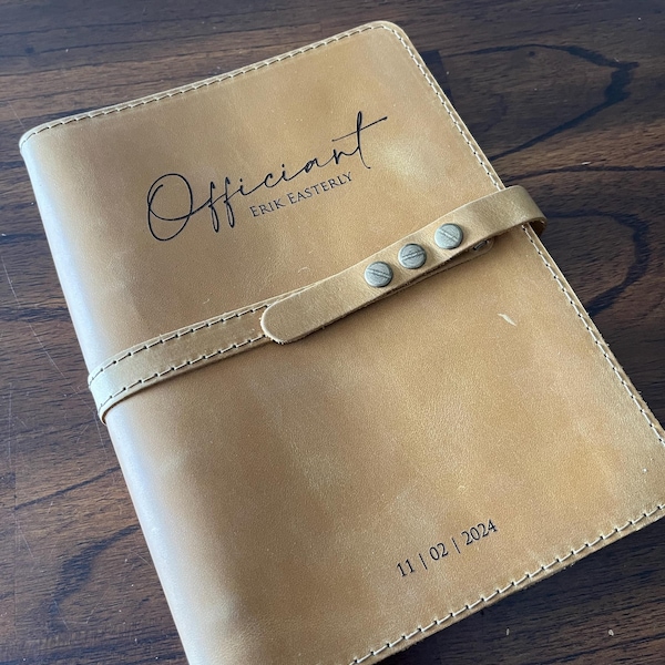 Personalized Officiant Book - Wedding Officiant Gift - Leather Offician ...