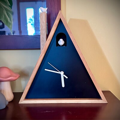 Bluntly Modern Design Solid Iroko Wood Grandfather Pendulum Wall Clock ...