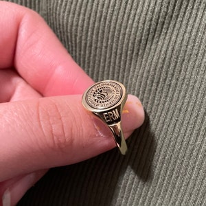 Oval Graduation Ring-tiny College Ring-class Rings-school - Etsy