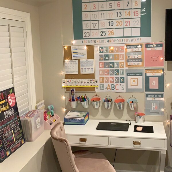 HOMESCHOOL Wall Calendar || Months, Days, Letters, Numbers, Weather ...