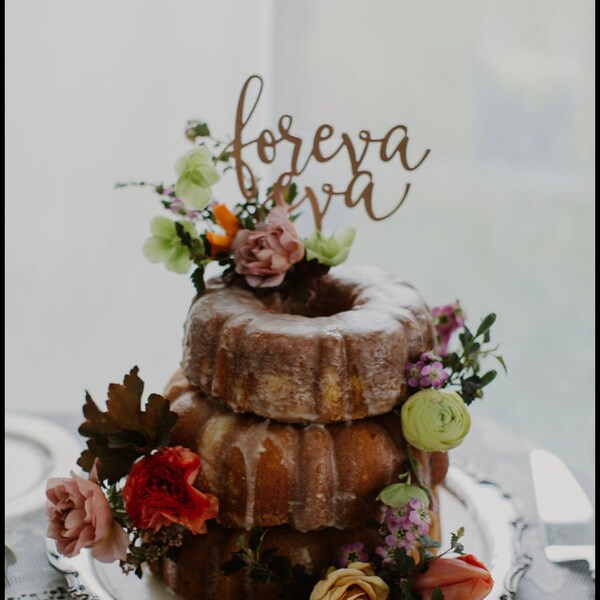 Foreva Eva Wood Wedding Cake Topper, Rustic Infinity Topper (6.5"w) - Etsy