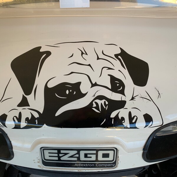 Pug Wall Decal Pug Dog Puppy Poster Dog Gifts Pet Shop Sign Animals for ...